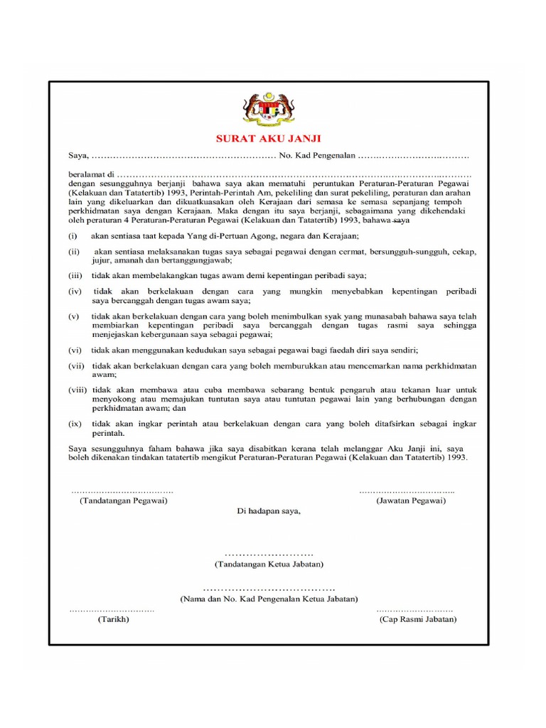 Aku Janji Perkhidmatan Awam Pdf Pdf