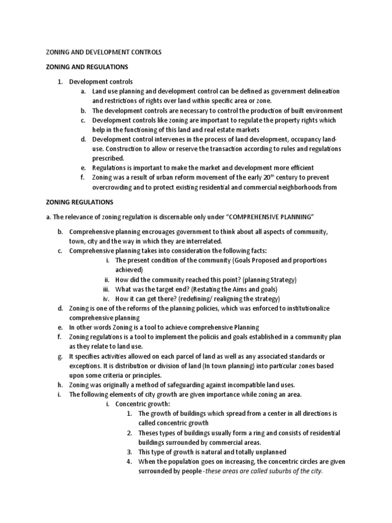 Zoning and Development Controls | PDF | Zoning | Planning