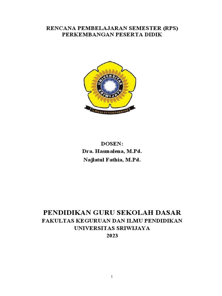 RPS Perkembangan Peserta Didik SD | PDF | Karier & Perkembangan