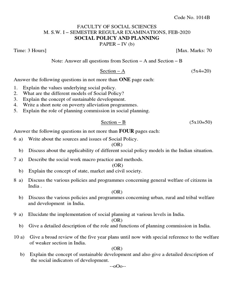 MSW I SEM Paper | PDF