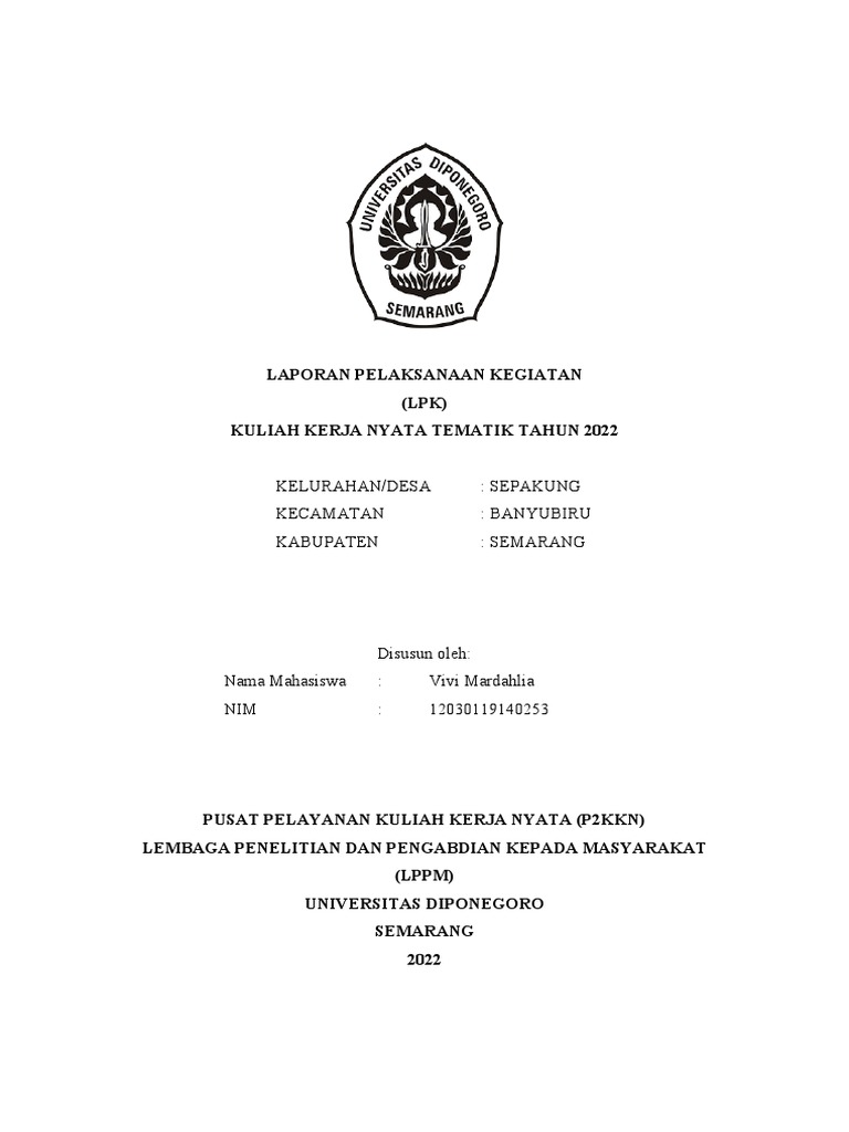 KKN Tematik 2022: Agrowisata Sepakung | PDF