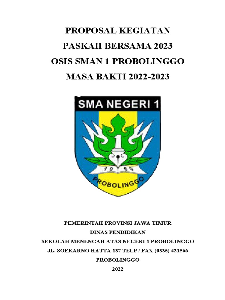 Proposal Paskah 2023 SMAN 1 Probolinggo | PDF