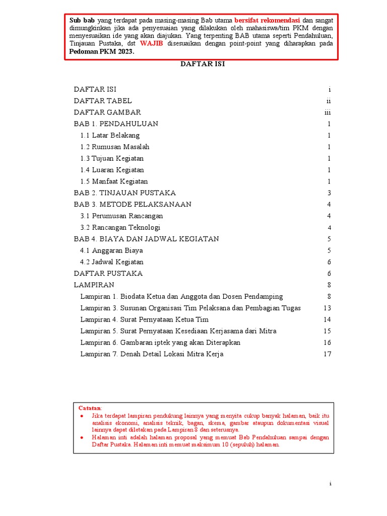 Template Proposal Pkm-Pi 2023 | PDF