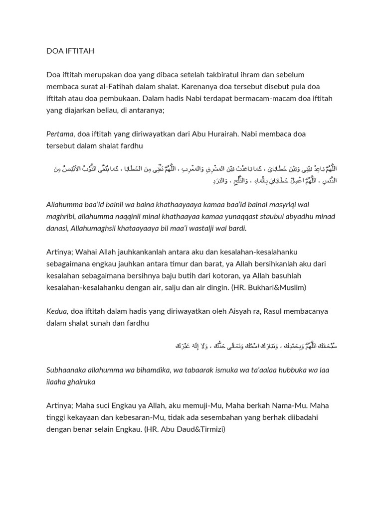 Doa Iftitah | PDF