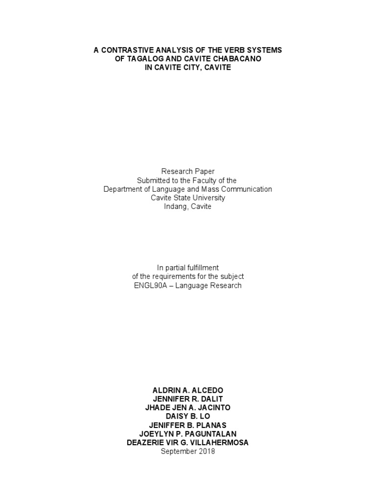 Reseacrh Proposal | Download Free PDF | Syntax | Tagalog Language