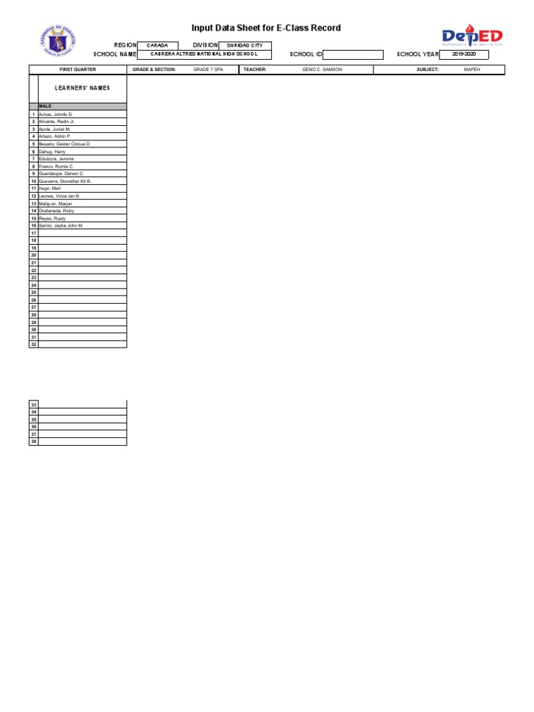 ECR 1st - Quarter - Mapeh Grade 7 SPA | PDF