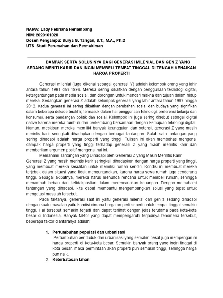 Lady Febriana Herlambang - UTS Stuperkim PDF | PDF