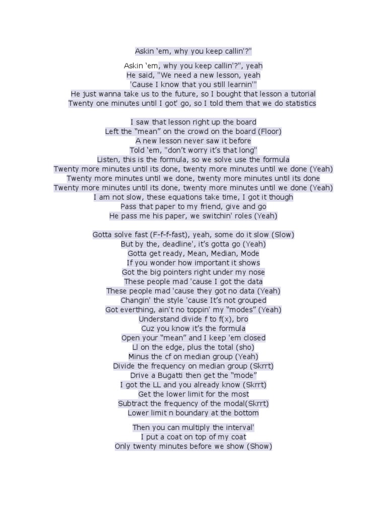 The Importance of Statistics: A Rap Explaining Key Statistical Concepts ...