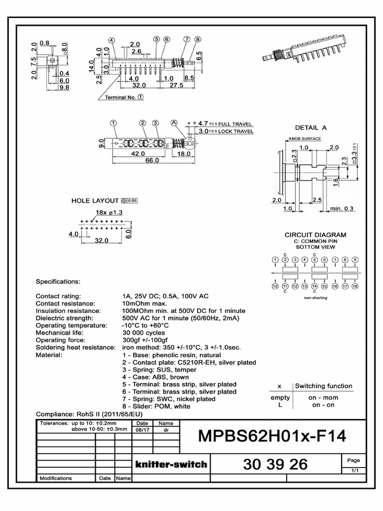MPBS62H01x-F14 SWITCH PDF | PDF