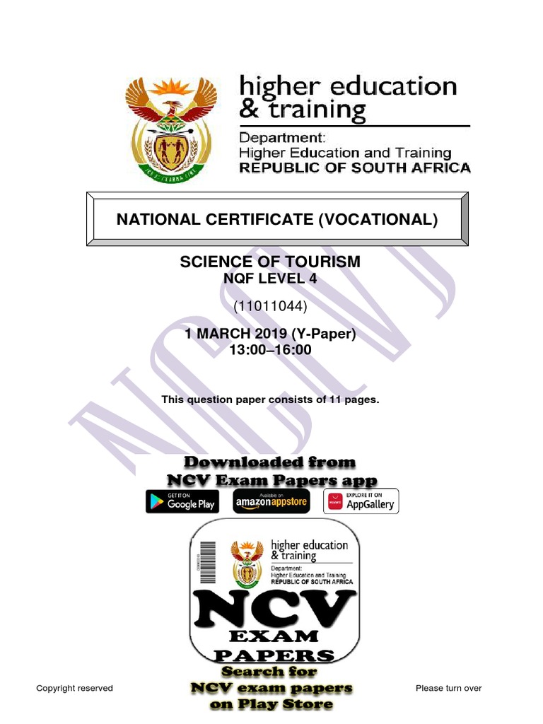 NC2720 - SCIENCE OF TOURISM L4 QP SUPP 2019 Signed off | PDF | Transport