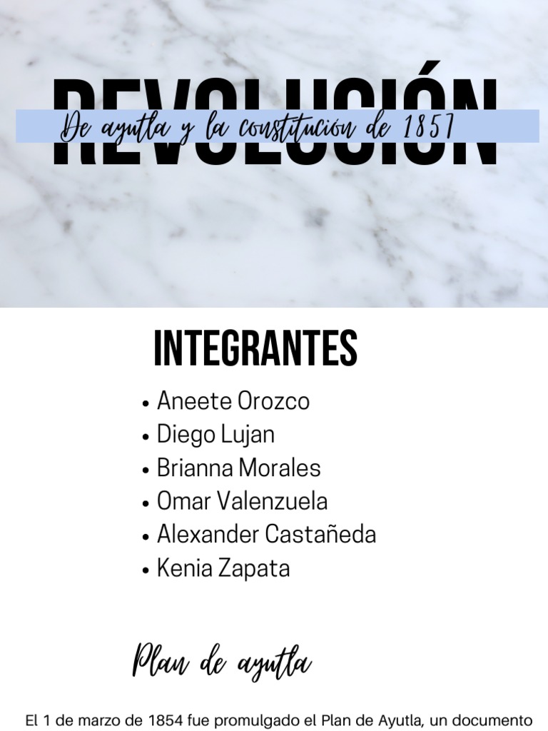 Revolución de Ayutla y La Constitución de 1857 PDF | PDF | México | Gobierno