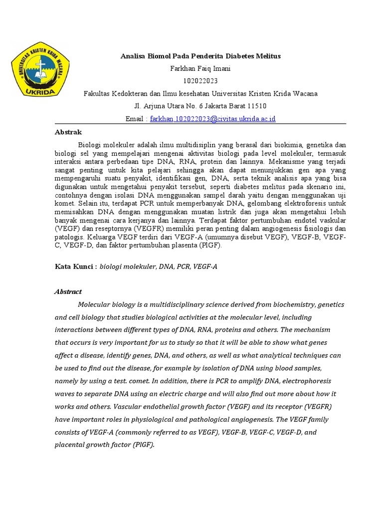 Makalah Farkhan Faiq Imani 102022023 Biomol | PDF