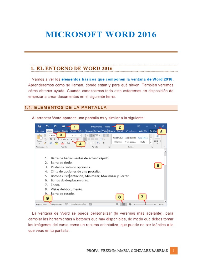 MODULO El Entorno de Word 2016 | PDF | Ventana (informática) | Microsoft Word