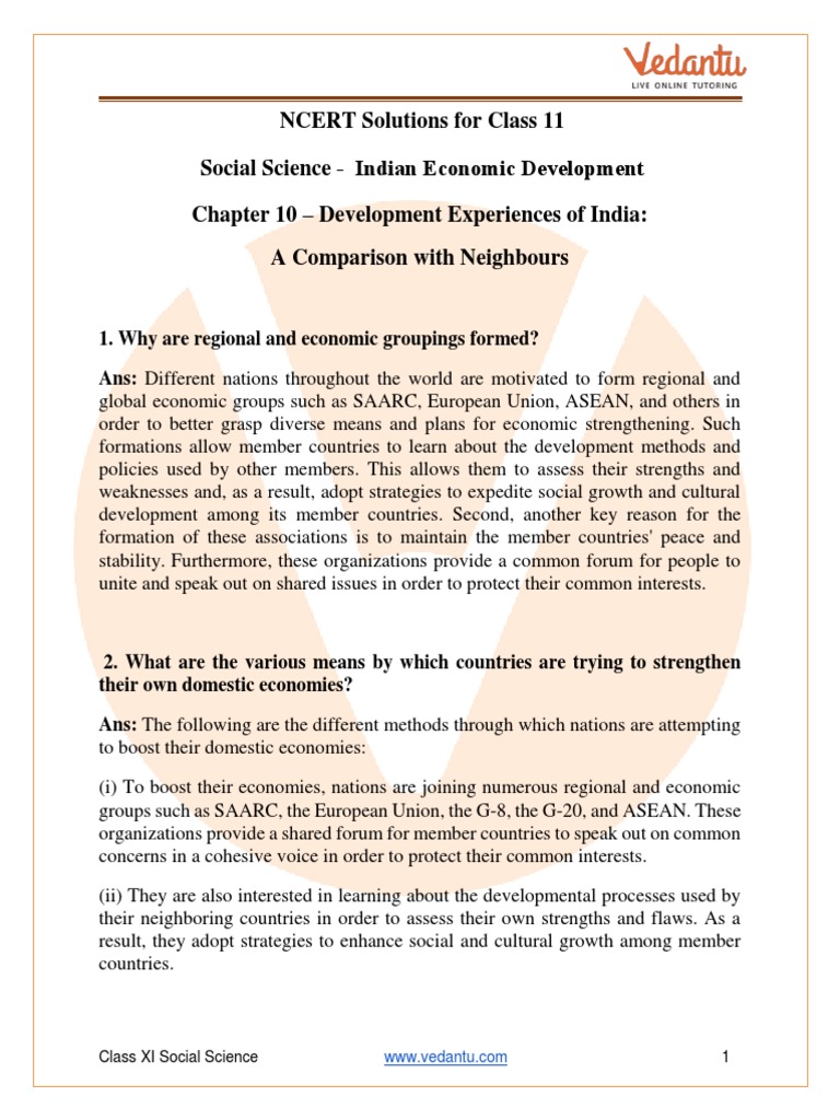 Class 11 Indian Economic Development - Chapter 10 | PDF | Gross ...