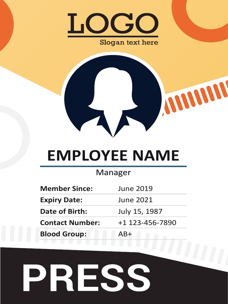 Press Manager Identity Card Template | PDF