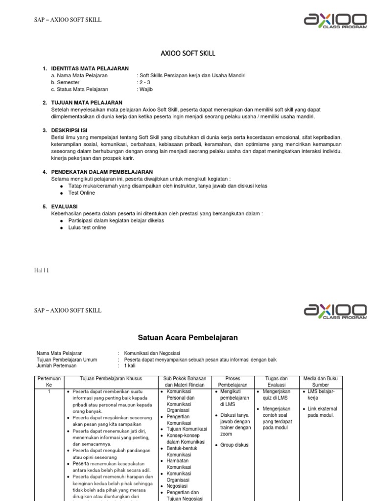 Sap - Axioo Soft Skill | PDF