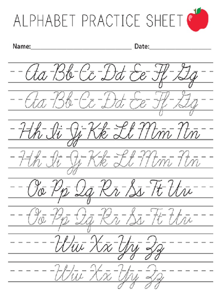 Cursive Worksheet 1 | PDF