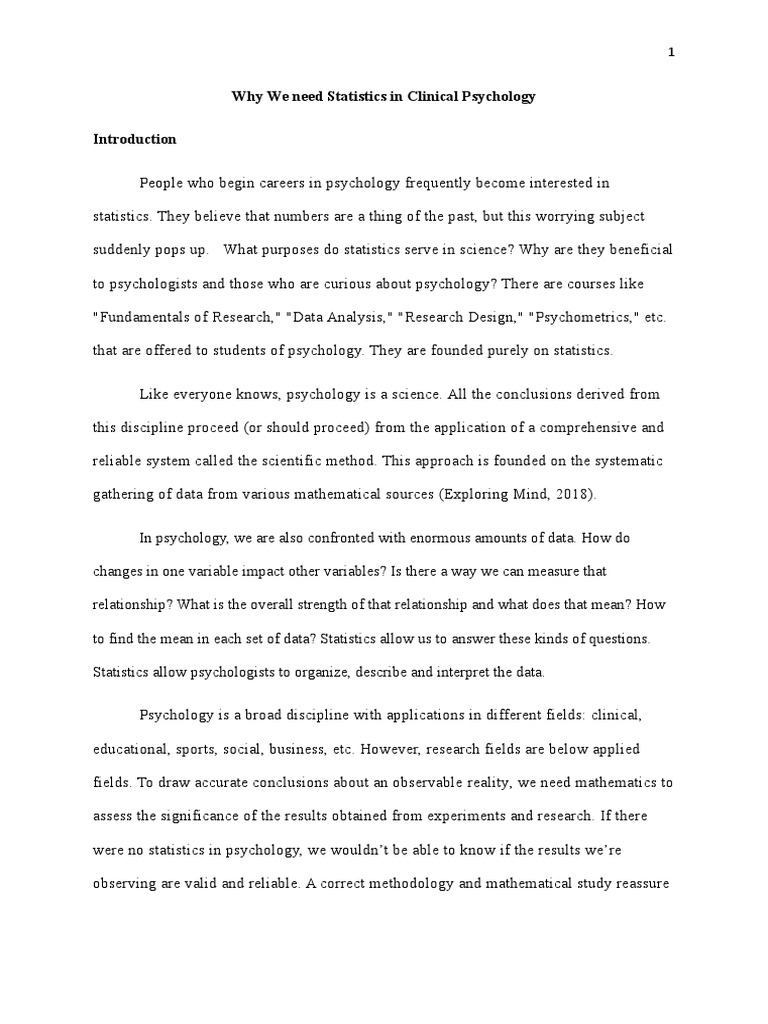 Why We Need Statistics in Clinical Psychology | PDF | Statistics | Psychology