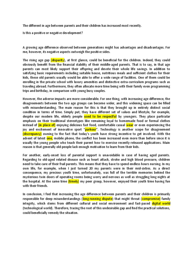 The Negative Impacts of an Increasing Age Gap Between Parents and ...