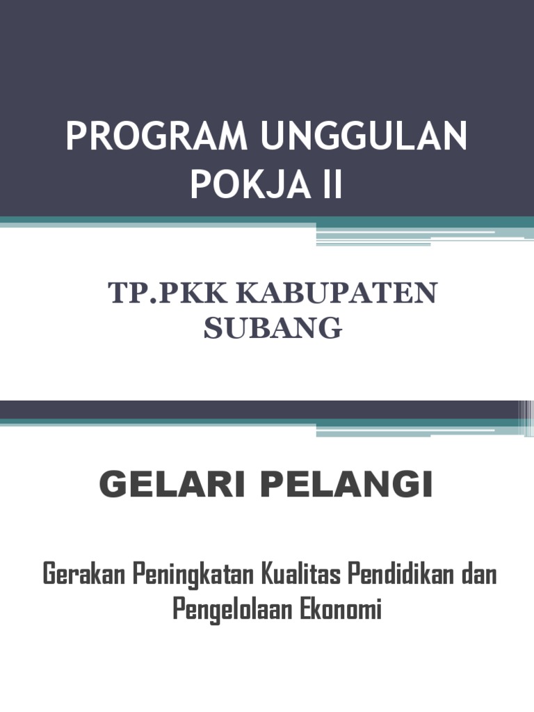 Program Unggulan Pokja 2 | PDF