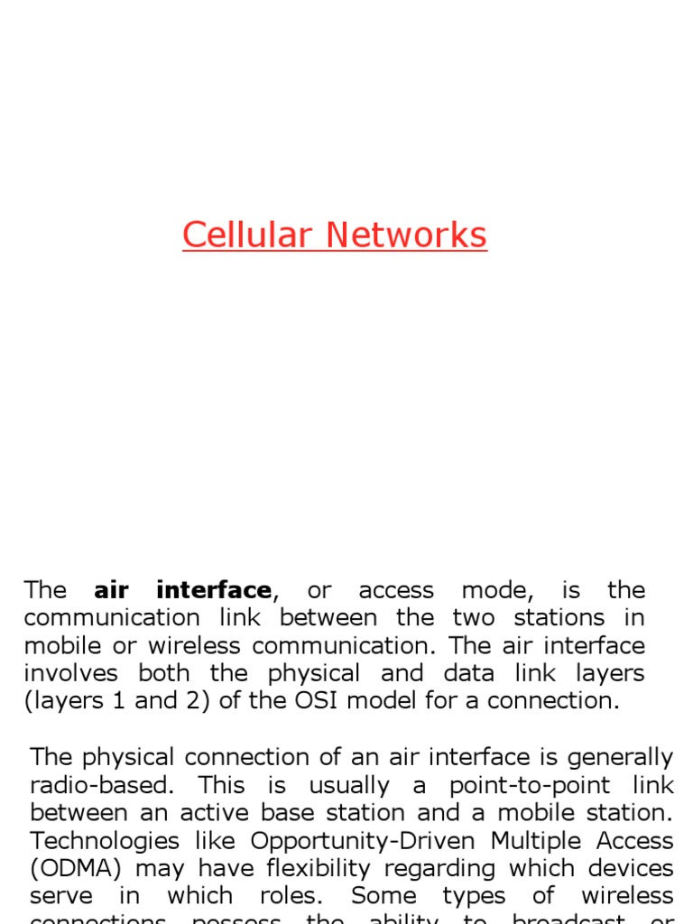 Cellular Networks and Interface | PDF | Cellular Network | Service Industries