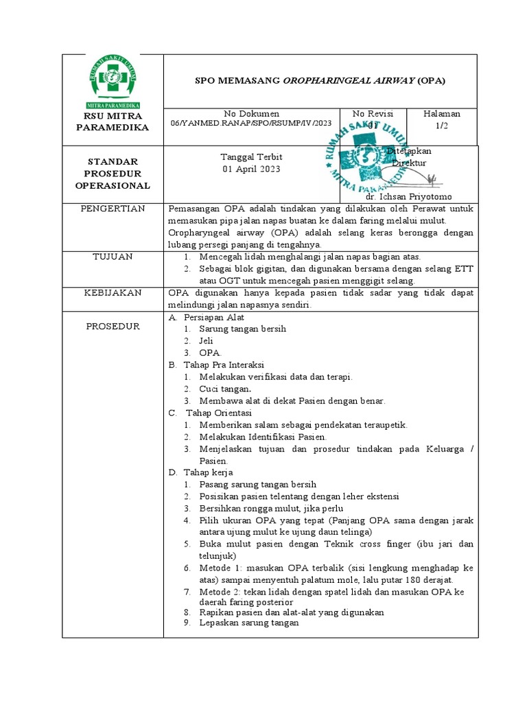 SPO Memasang OPA | PDF