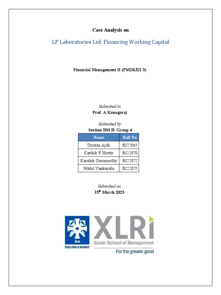 LP Labs Financing WC PRA 7 | PDF | Debt | Loans