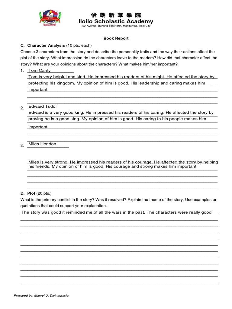 C. Character Analysis D. Plot PDF | PDF