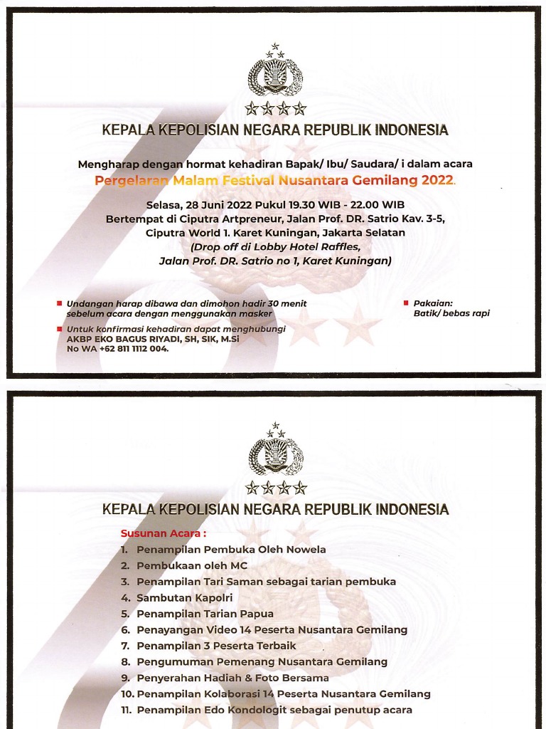 UNDANGAN MALAM FESTIVAL NUSANTARA | PDF