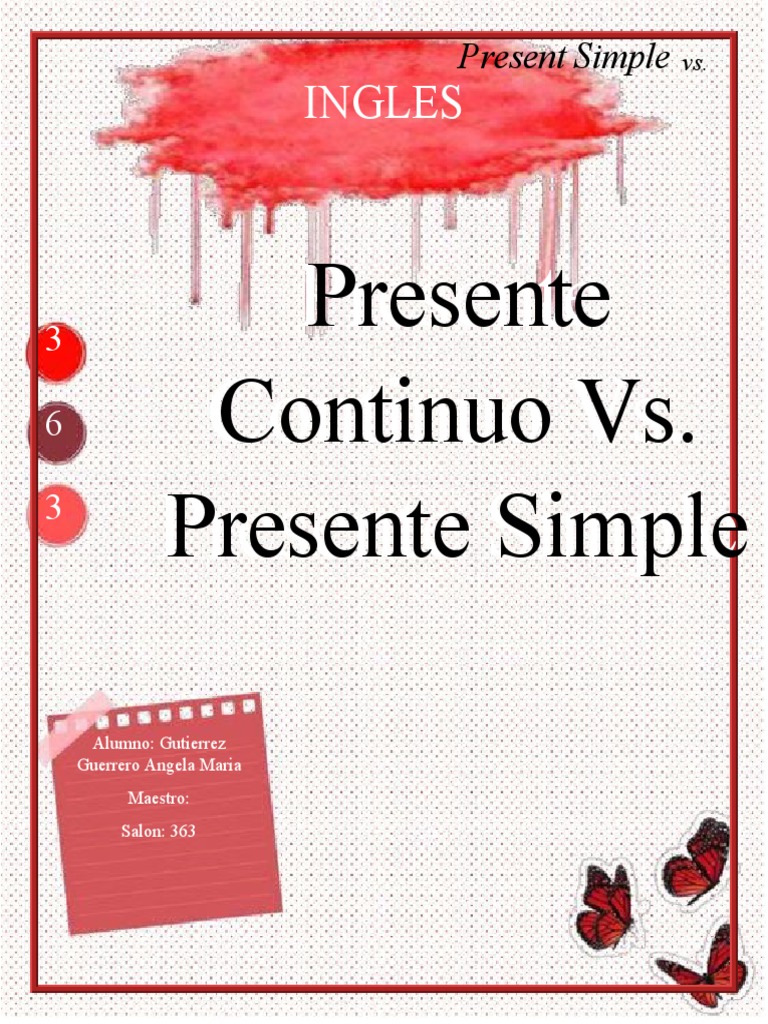 Diferencias entre Presente Simple y Continuo | PDF | Artes del Lenguaje ...