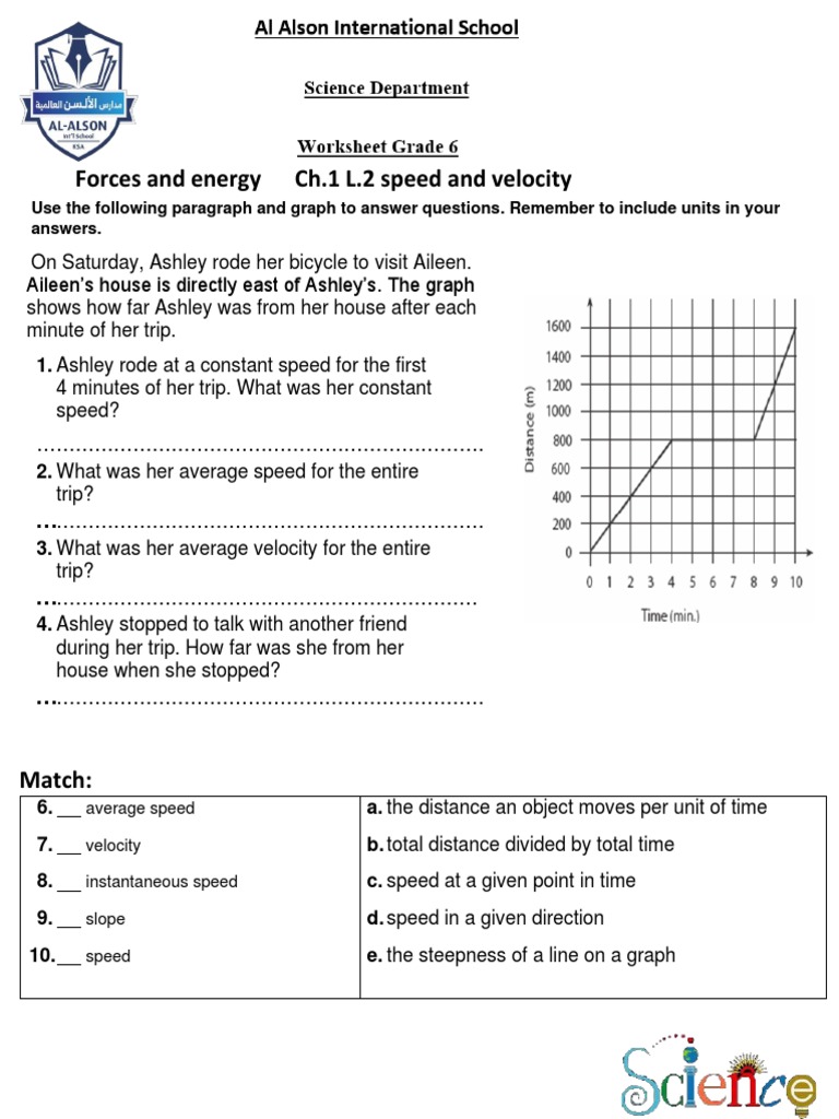 7 Speed And Velocity Worksheet Pdf