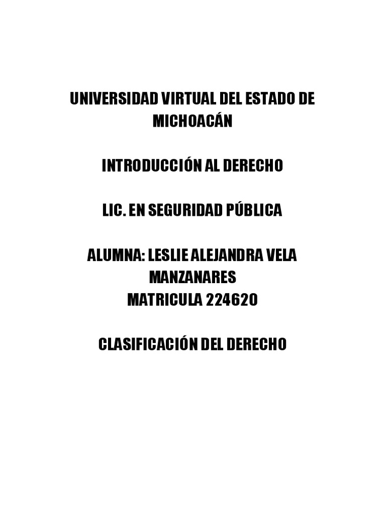 Clasif Derecho | PDF