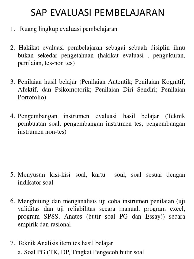 Evaluasi Pembelajaran | PDF