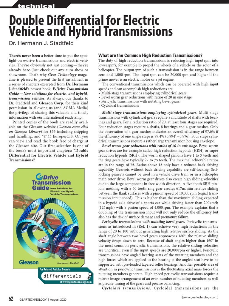 Double Differential in Hybrid Transmissions | PDF | Gear | Mechanical ...