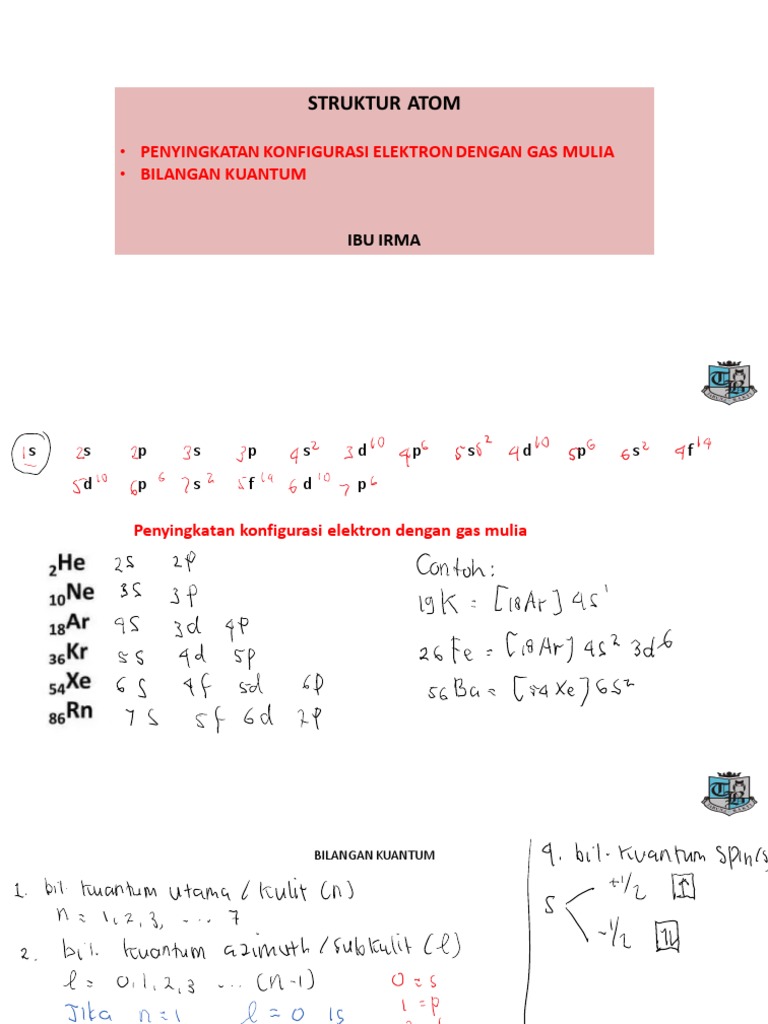 Konfigurasi Gas Mulia Dan Bil Kuantum X-5 1 | PDF