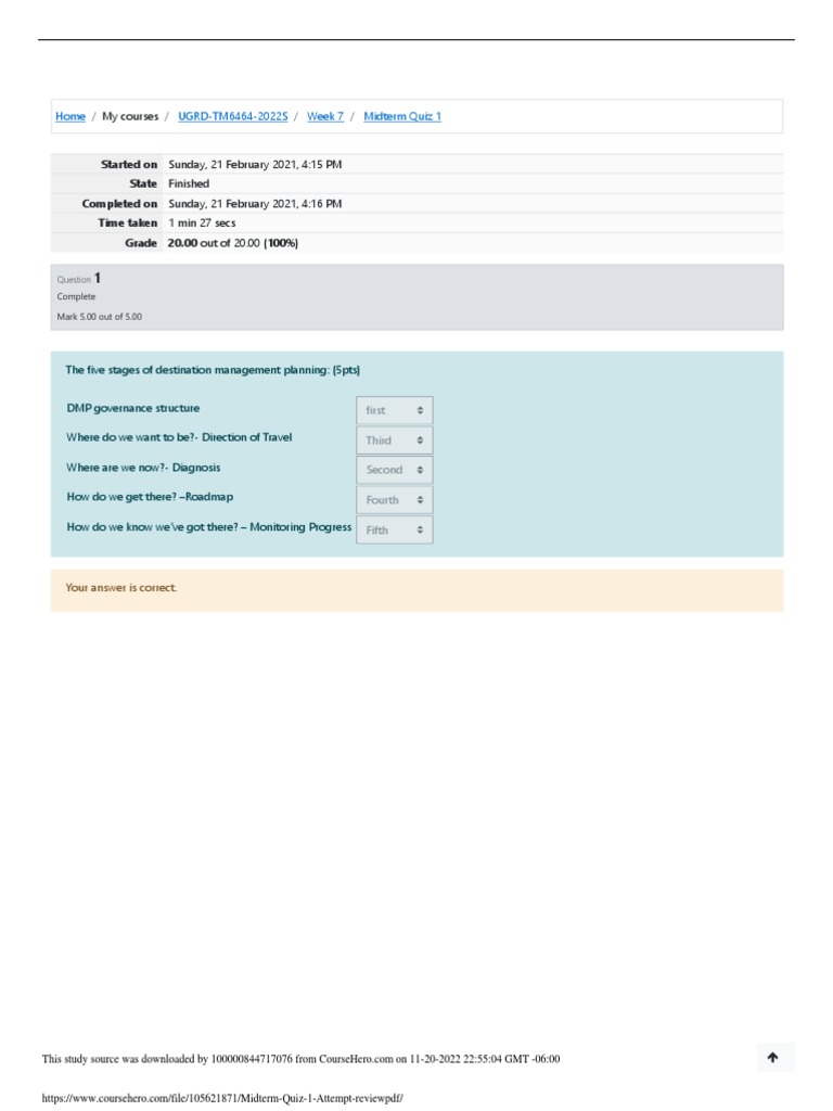 Midterm Quiz 1 Attempt Review PDF | PDF | Tourism | Economies Midterm Quiz 1 Attempt Review PDF | PDF | Tourism | Economies