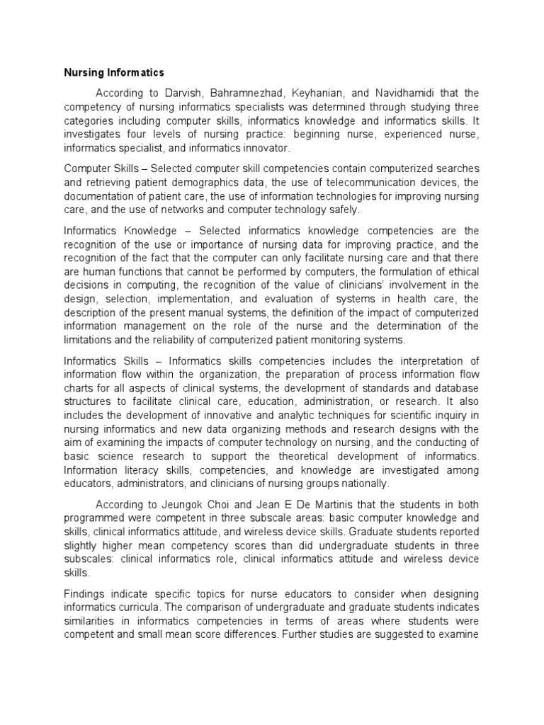 Nursing Informatics | Download Free PDF | Health Informatics | Computer ...