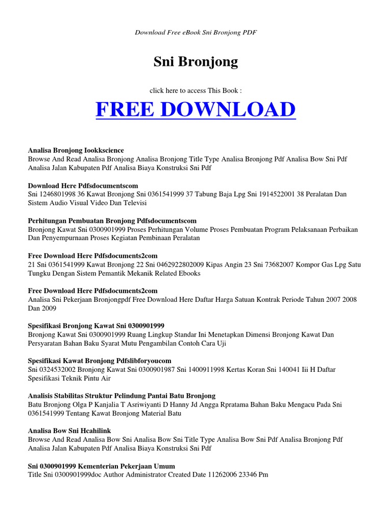 Sni Bronjong | PDF