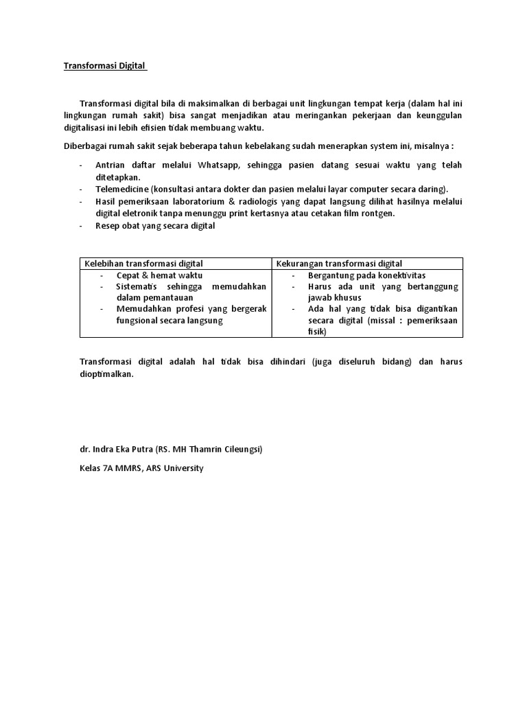 Transformasi Digital - Tugas 1 | PDF