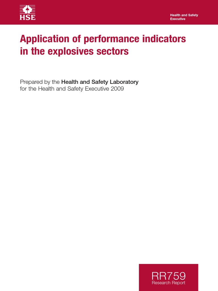 RR759 Application of Safety Indicators in The Explosive Sector | PDF ...