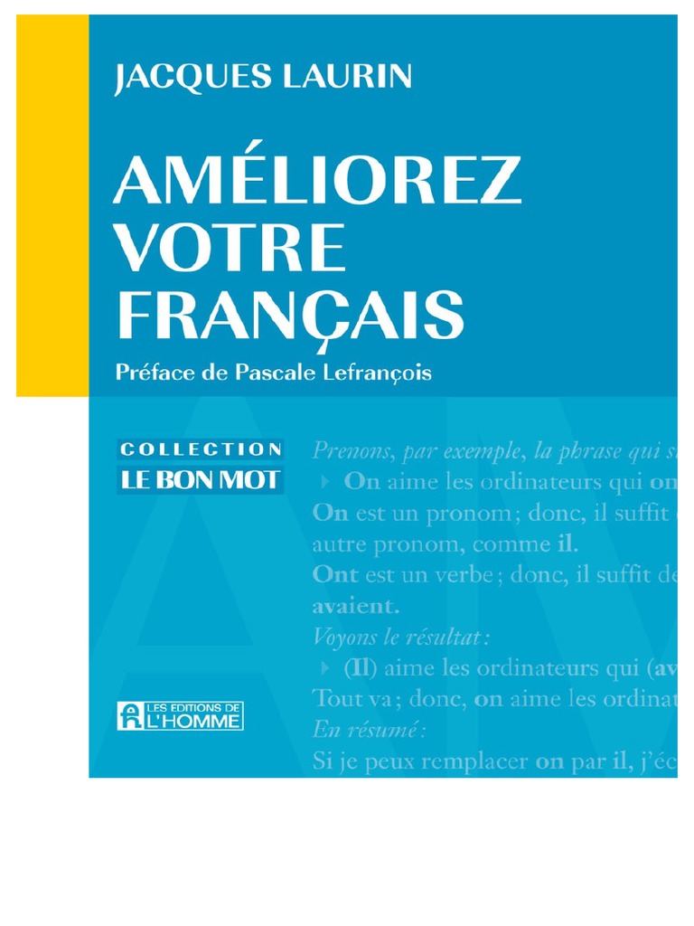 Am 233 Liorez Votre Fran 231 Ais - Jacques Laurin | PDF | Genre ...