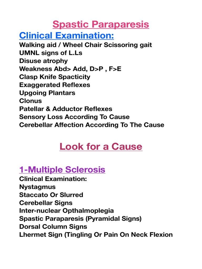 Spastic Paraplegia | PDF | Spinal Cord | Peripheral Neuropathy