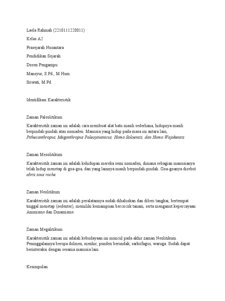 Pithecanthropus, Meganthropus Paleojavanicus, Homo Soloensis, Dan Homo ...
