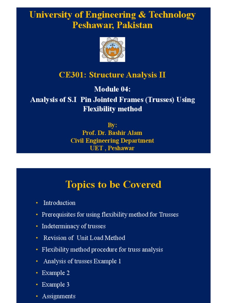 Lecture-3 Module-4 Structural Analysis-II | PDF | Truss | Mechanical Engineering