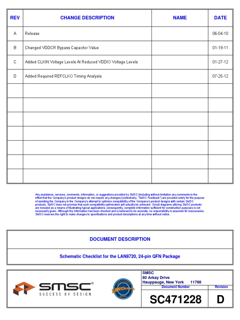 LAN8720 Schematic Checklist Guide | PDF | Capacitor | Electronic Oscillator