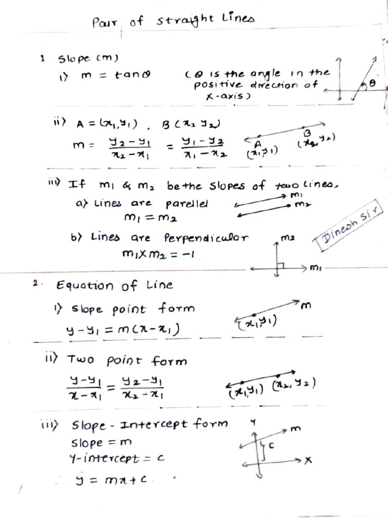 Pair of Straight Lines PDF | PDF | Elementary Mathematics | Elementary Geometry