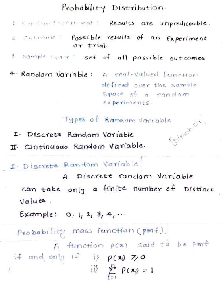 Probability Distribution PDF | PDF | Random Variable | Probability Distribution