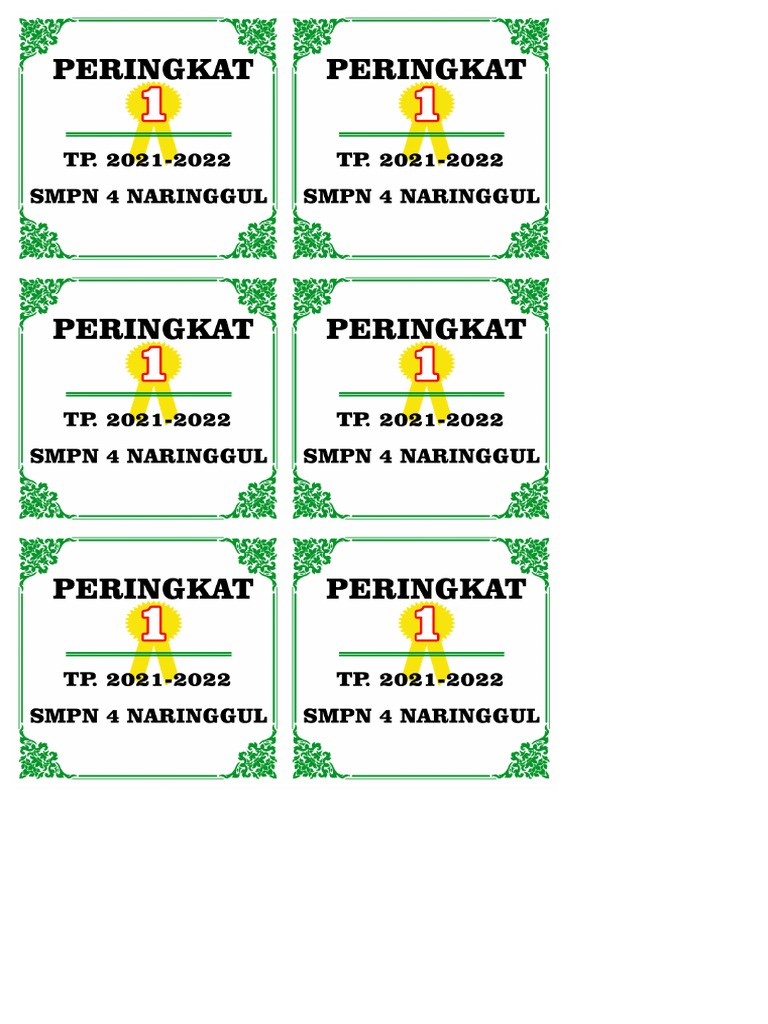Print Label Piala | PDF