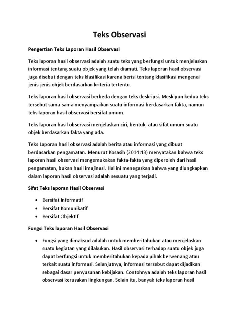 Teks Observasi | PDF