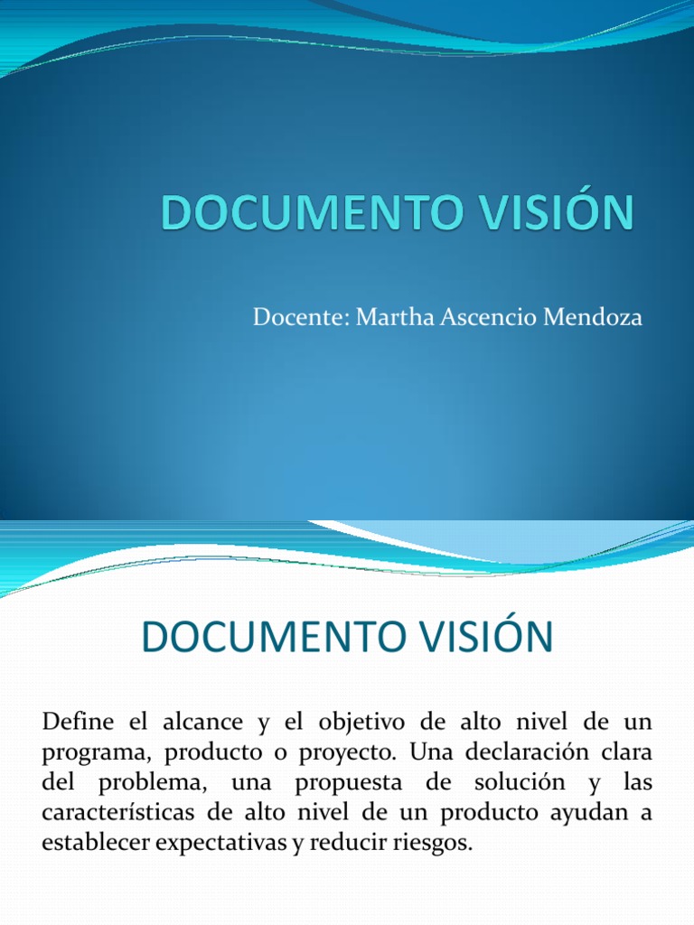 Documento Visión para Proyectos de Software | PDF | Software | Usuario ...
